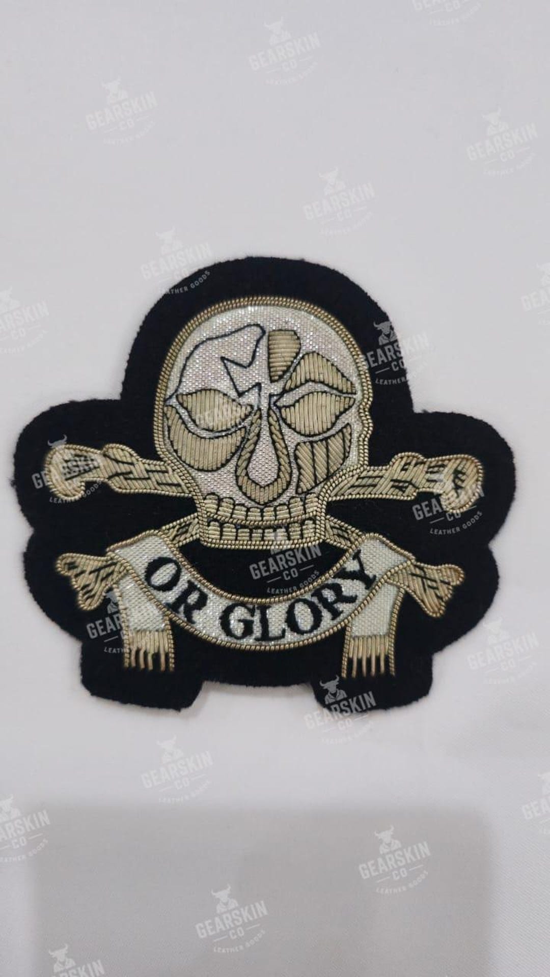 Handmade Bullion Wire Skull Badge – Gothic Pirate Embroidered Patch ...