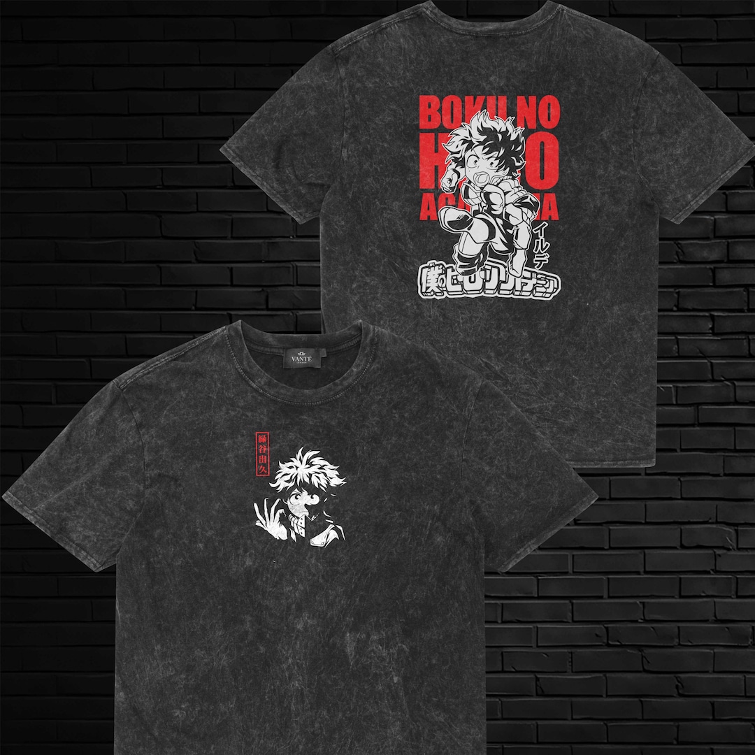 MHA Boku No Hero Academia Deku Acid Wash T-shirt - Etsy UK