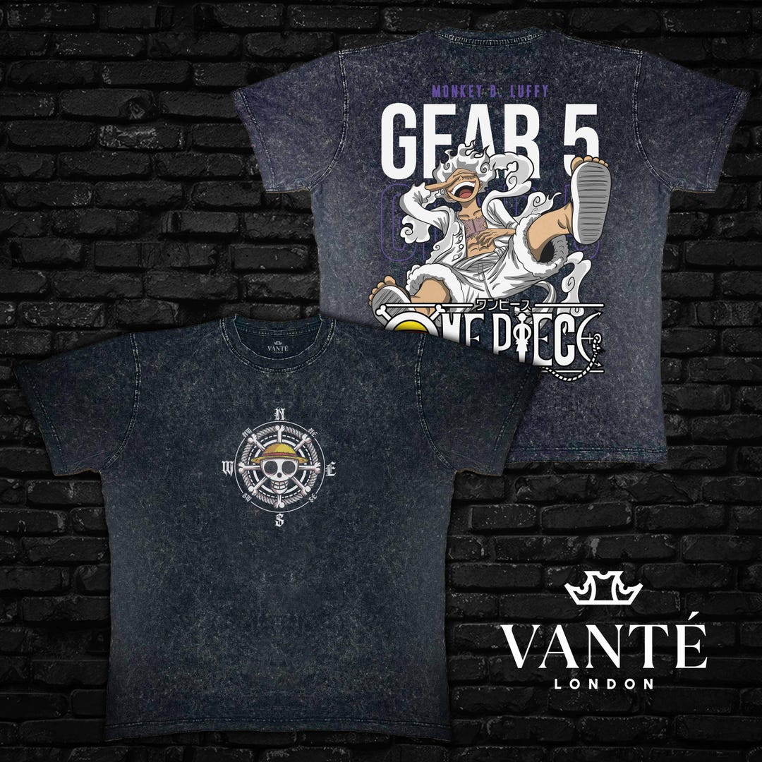 One Piece T-shirt, Monkey D. Luffy Gear 5 Tee, Acid Wash Tee, One Piece ...