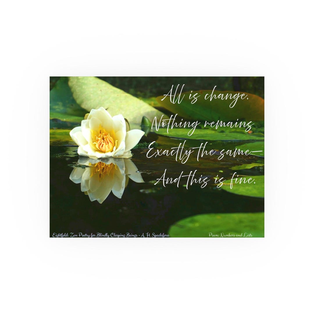 Zen Poetry on Impermanence | Wall Art Poster | Nature Poster | Lotus ...