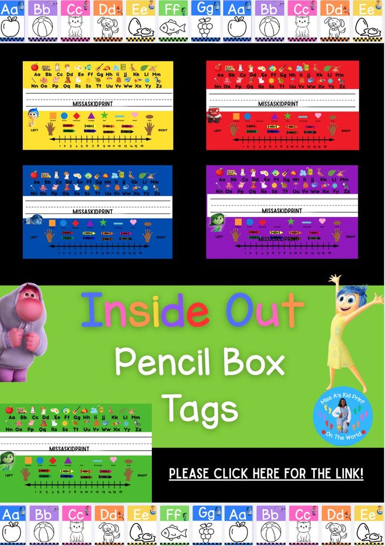 Inside Out and Inside Out 2 Pencil Box Tag Classroom Decor | Back to ...