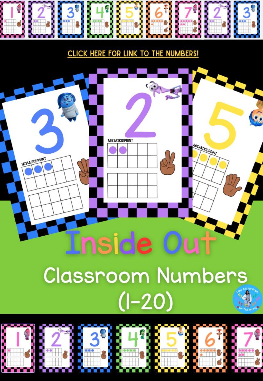 Inside Out and Inside Out 2 Numbers Classroom Decor (numbers) - Etsy