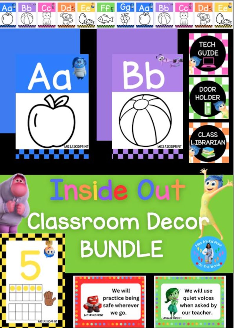 Inside Out and Inside Out 2 Classroom Decoration Bundle | Back to ...