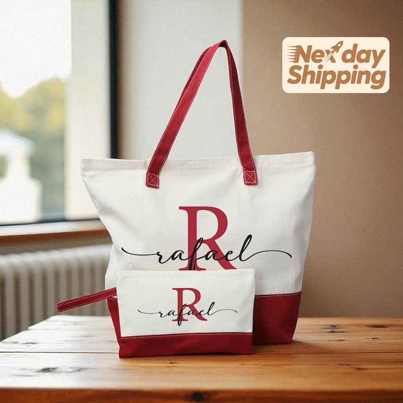 Personalized Name Canvas Tote Bag: Custom Everyday Carryall - Etsy