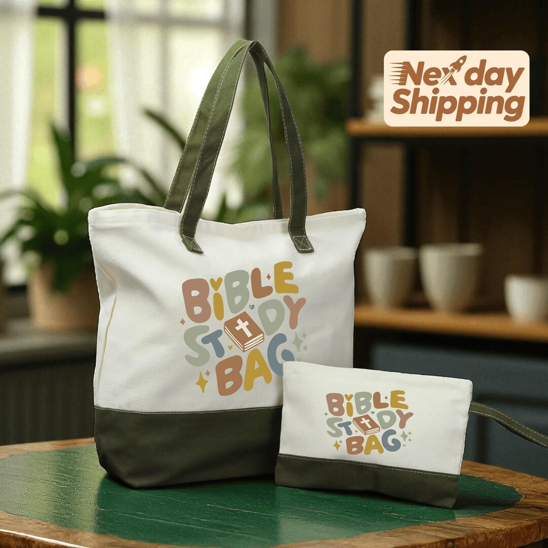 Bible Study Canvas Tote Bag: Christian Scripture & Faith Design - Etsy
