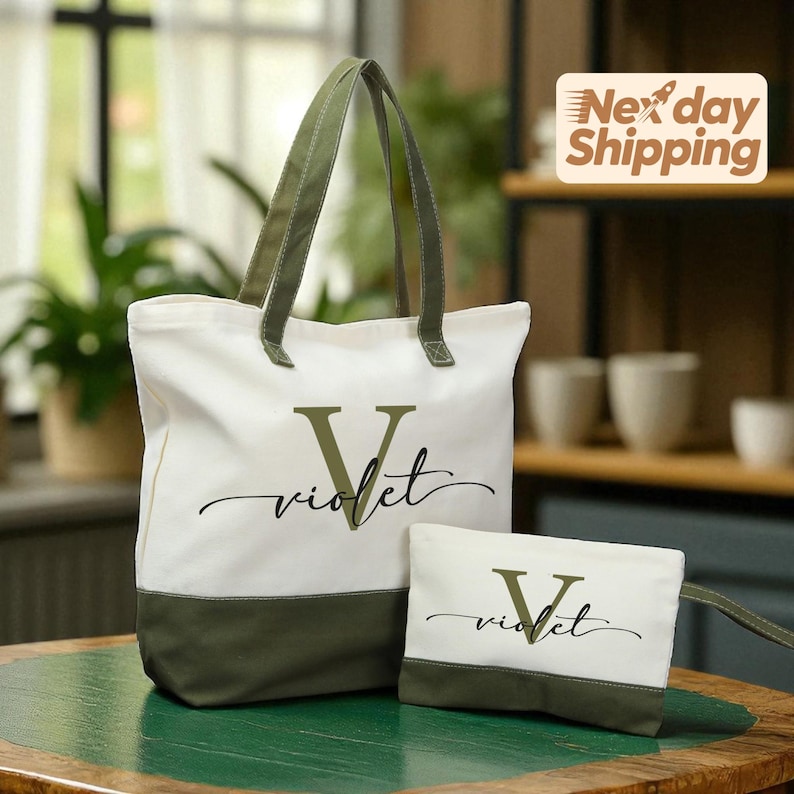 Personalized Name Canvas Tote Bag: Custom Everyday Carryall - Etsy