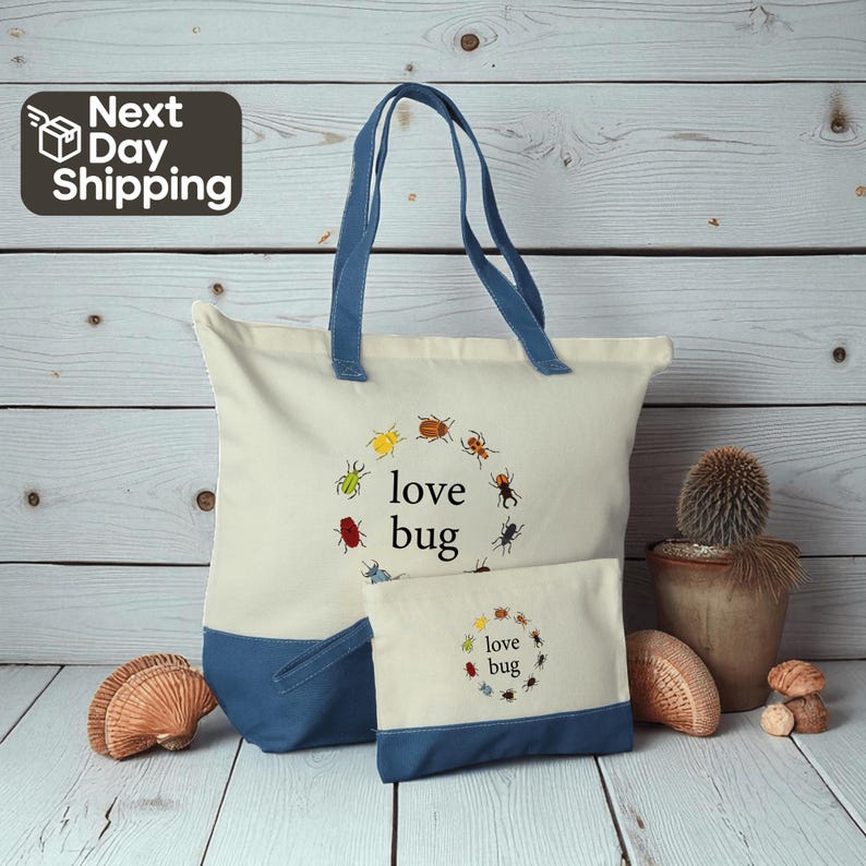 Love Bug Tote Bag, Cute Bug Lover Bag, Insect Aesthetic Tote for Nature ...