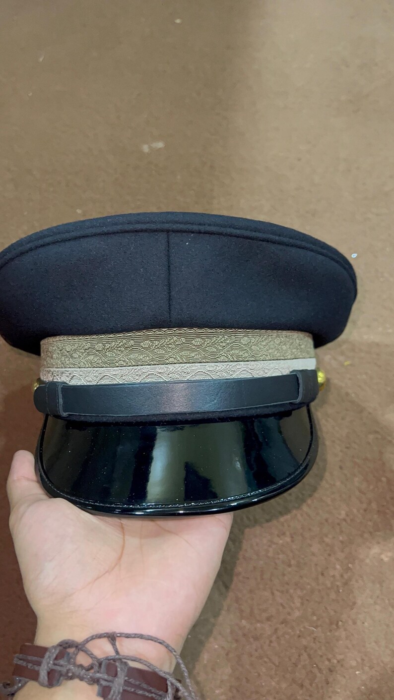 Black Formal Uniform Cap: Vintage Inspired Parade & Reenactment - Etsy