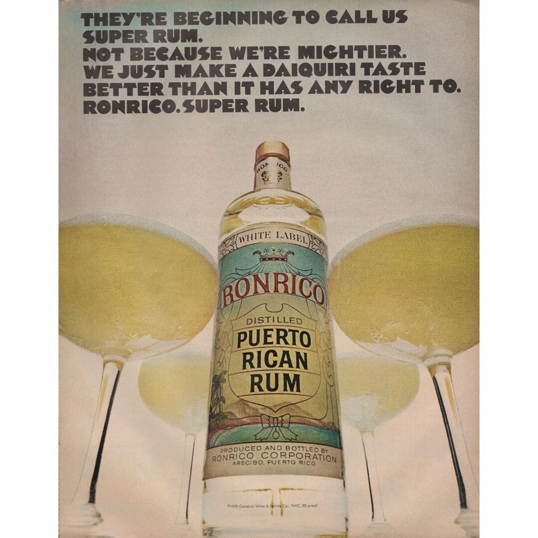 Ronrico Puerto Rican Rum Super Rum Cocktail Vintage Alcohol Print Ad ...