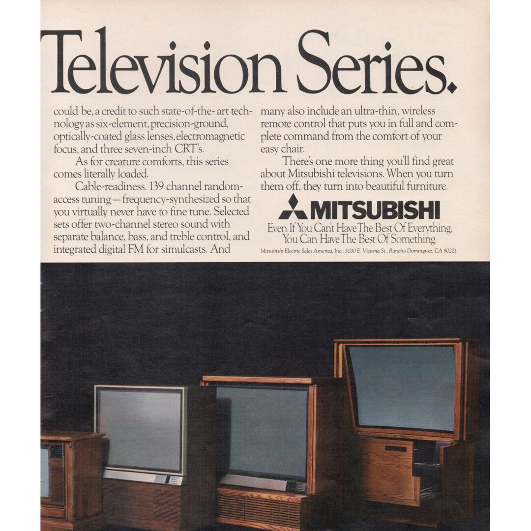 Mitsubishi Diamond Vision Television Series Vintage Electronics Print ...