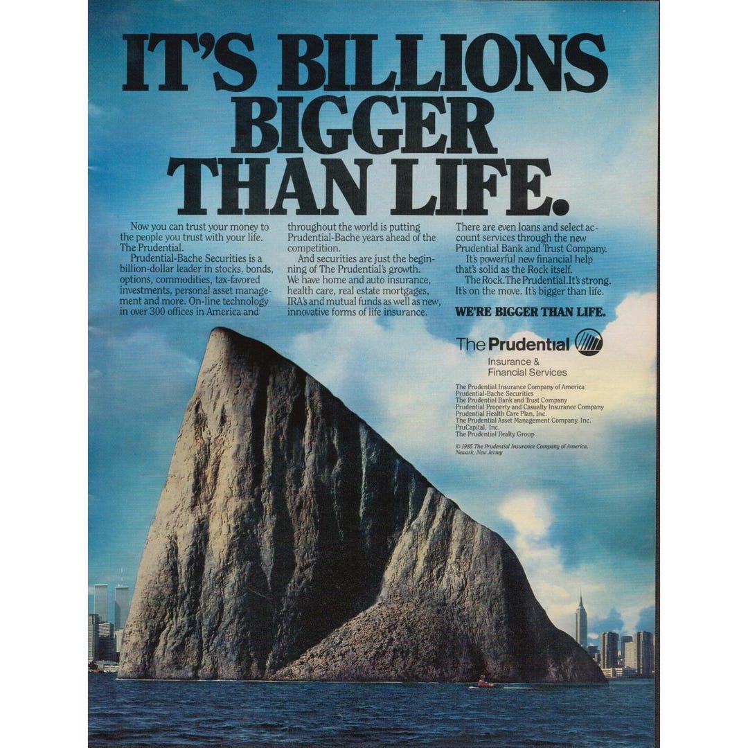 Prudential Bigger Than Life Financial Services Vintage Insurance Print ...