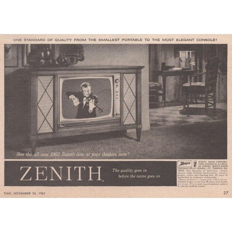 Vintage Zenith Tv - Etsy
