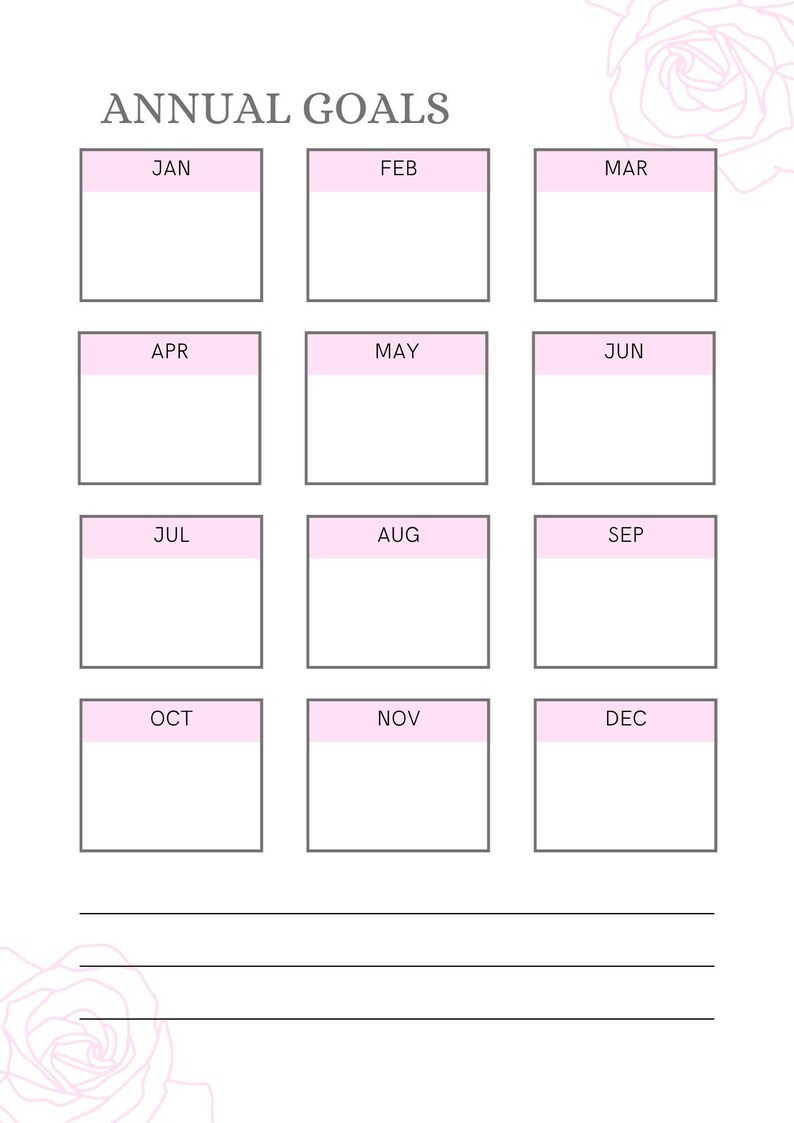 Flourish Goal Planner Printable PDF - Undated Goal Setting Planner ...