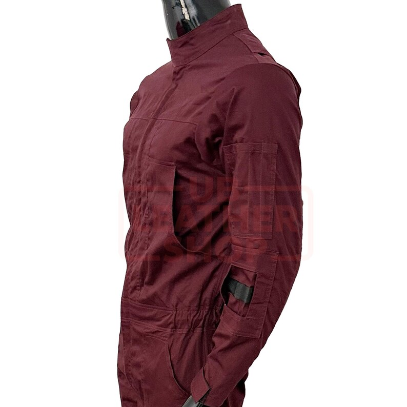 Custom Maroon Pilot Cosplay Flight Suit – Sci-fi Starfighter Pilot ...