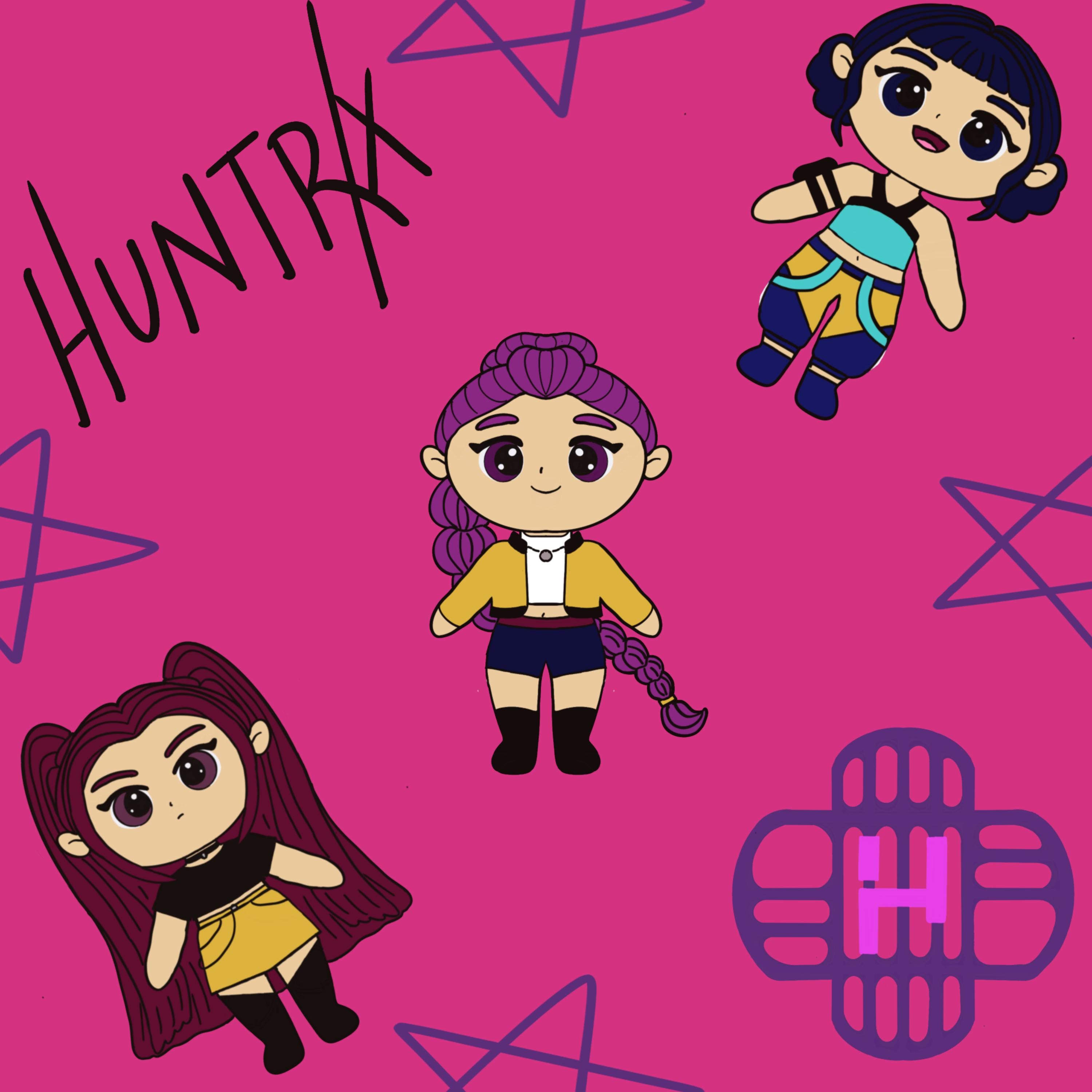 Seamless Pattern Kpop Demon Hunters - Chibi Huntrix - Etsy