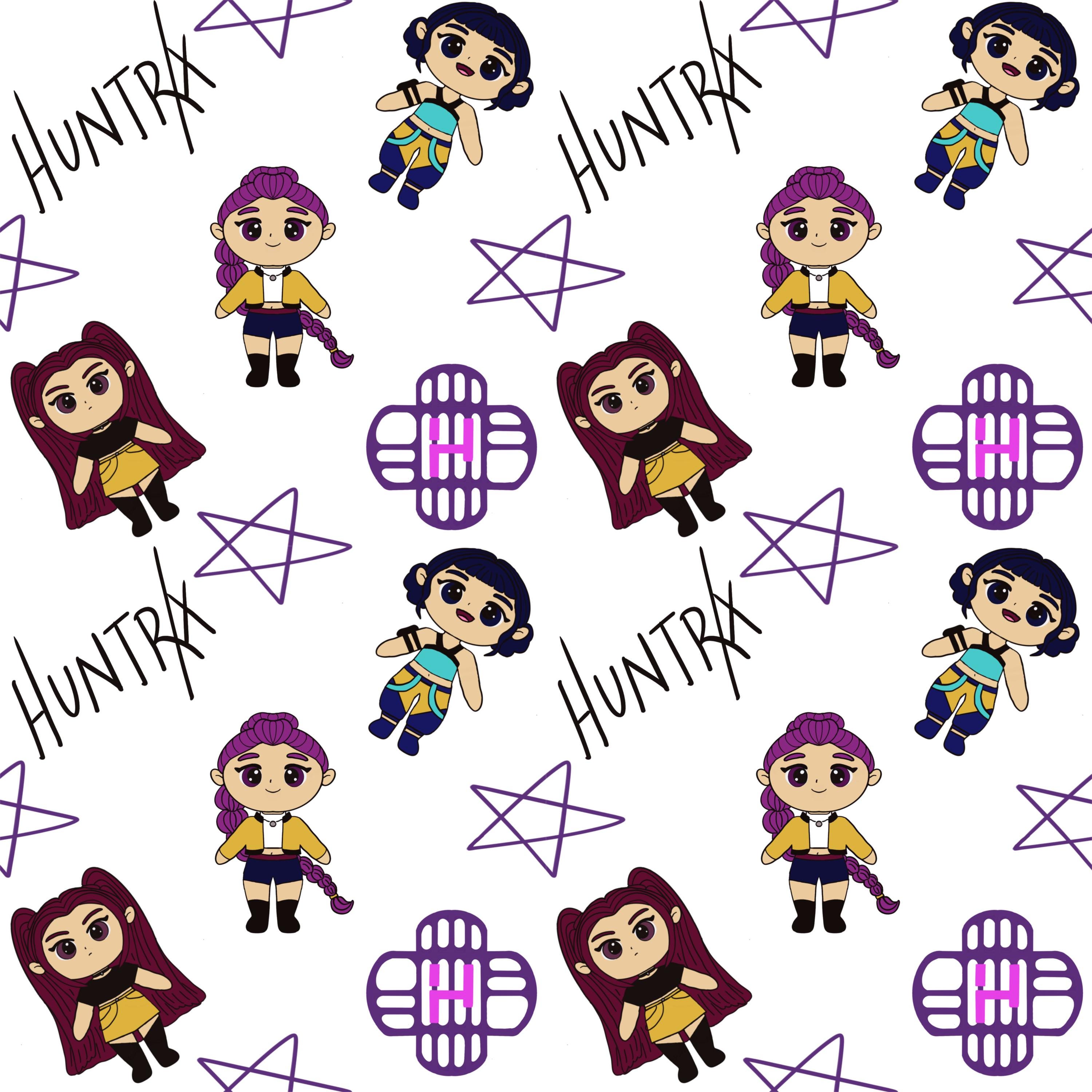 Seamless Pattern Kpop Demon Hunters - Chibi Huntrix - Etsy