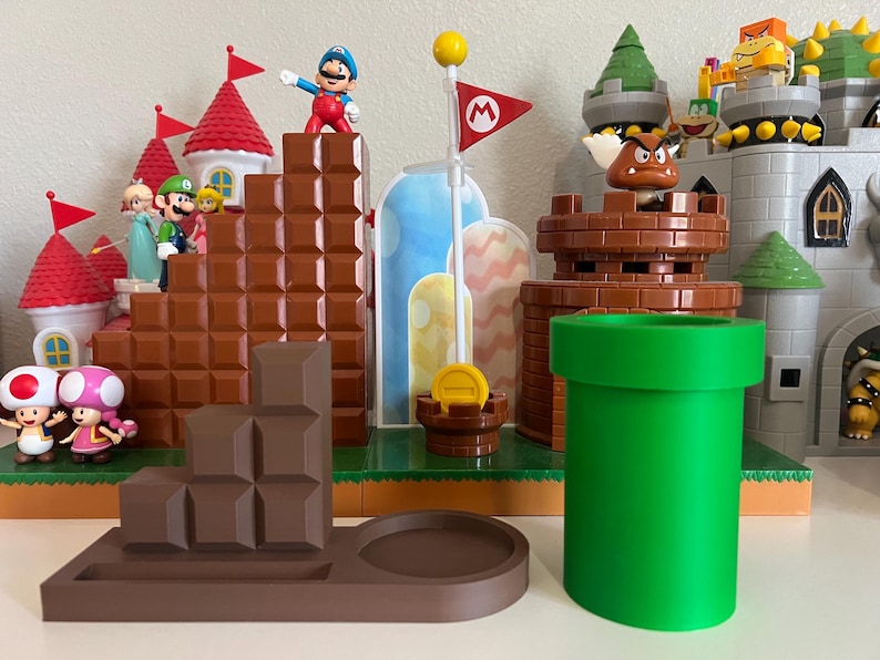 Mario Inspired Desk Organizer, Pen Cup, Business Card Holder - Etsy