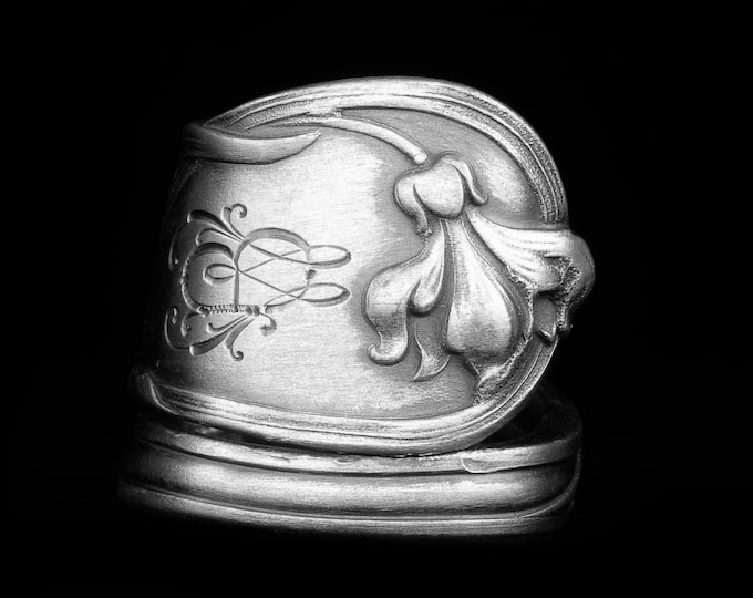 Flower Spoon Ring, Antique German 800 Silver Spoon Ring, Beautiful ...