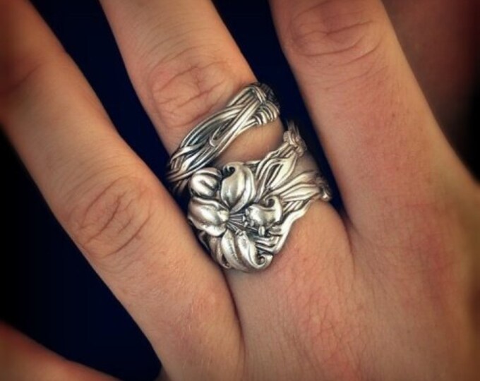 Silver Tiger Lily Ring, Sterling Silver Spoon Ring, Stargazer Lily ...