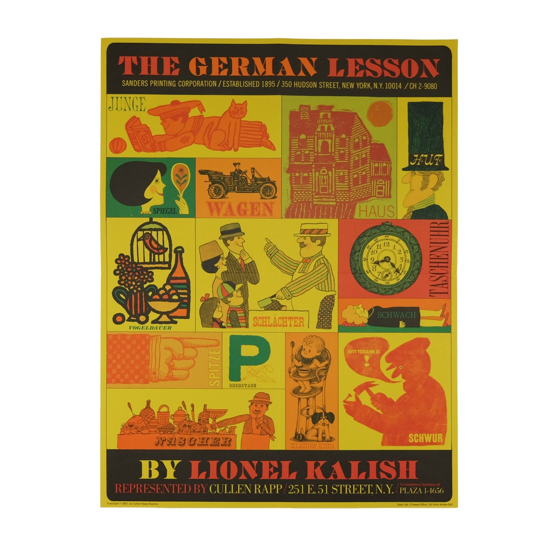 Vintage Rare 1968 Lionel Kalish the German Lesson Illustration Paper ...