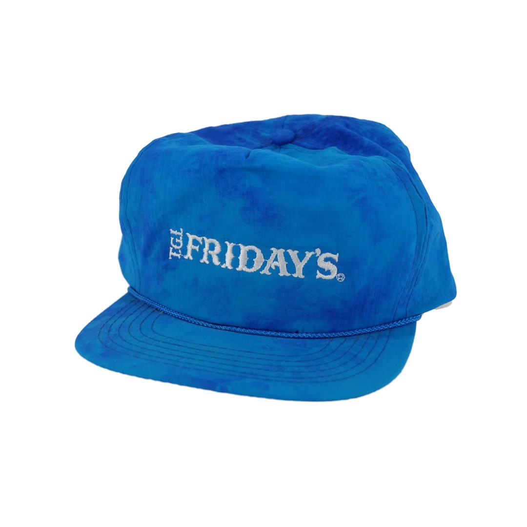 Vintage TGIF Fridays Restaurant Blue Tie Dye NOS Snapback Trucker Hat ...