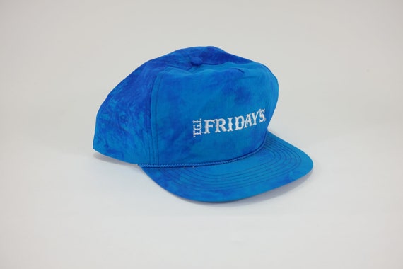 Vintage TGIF Fridays Restaurant Blue Tie Dye NOS Snap… - Gem