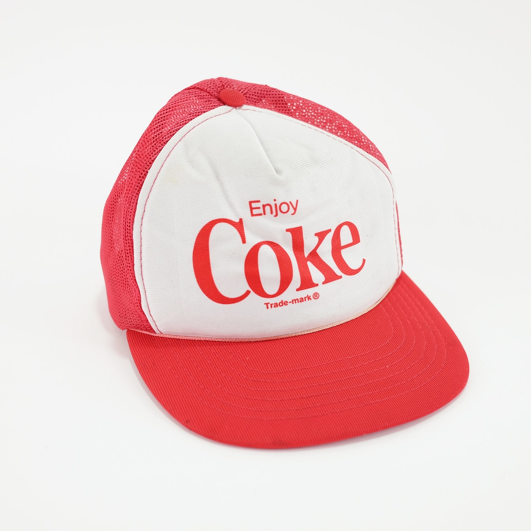 Vintage Enjoy Coke White & Red Mesh Trucker Cap Hat Coca-cola, Made in ...