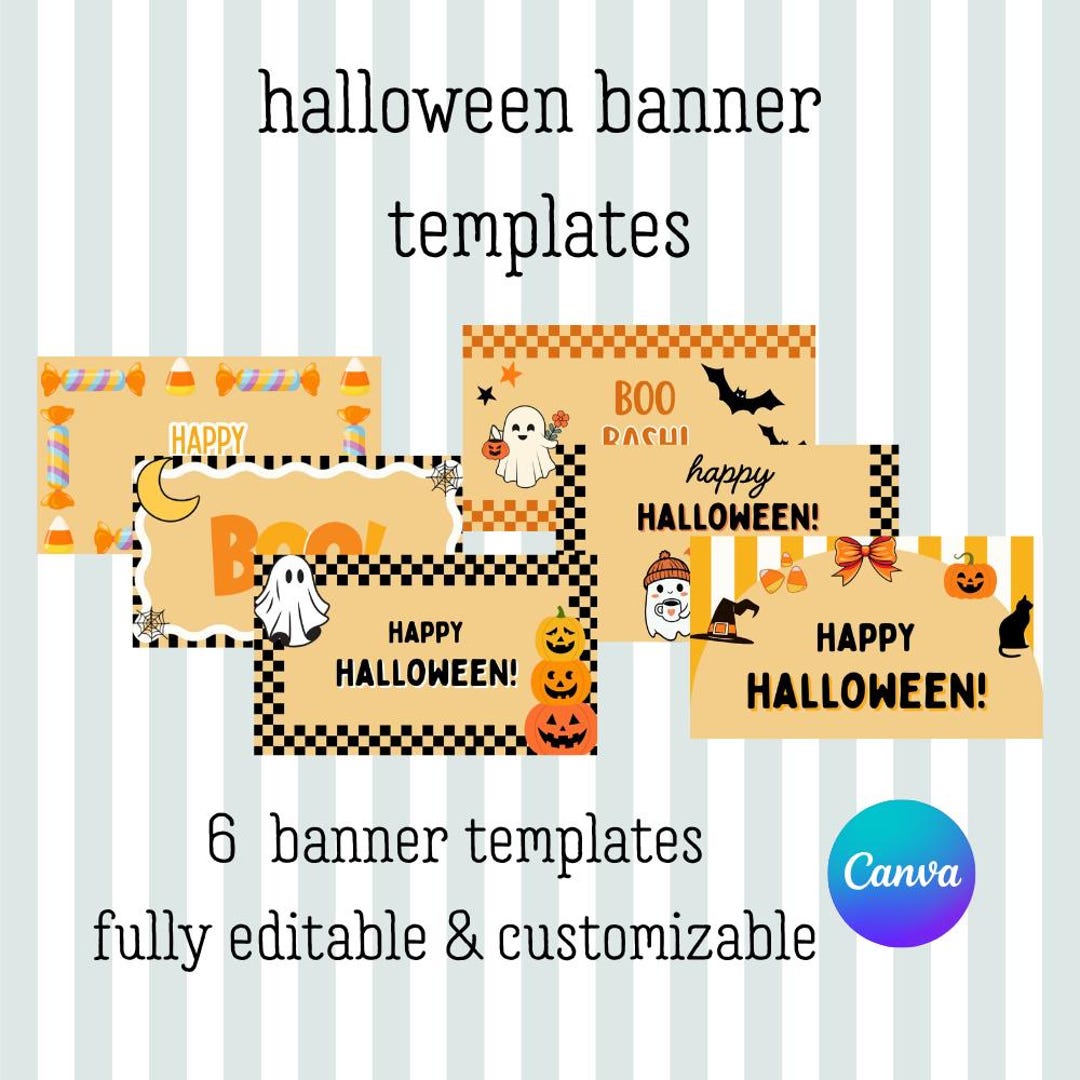 Halloween Banner Template Set - Etsy