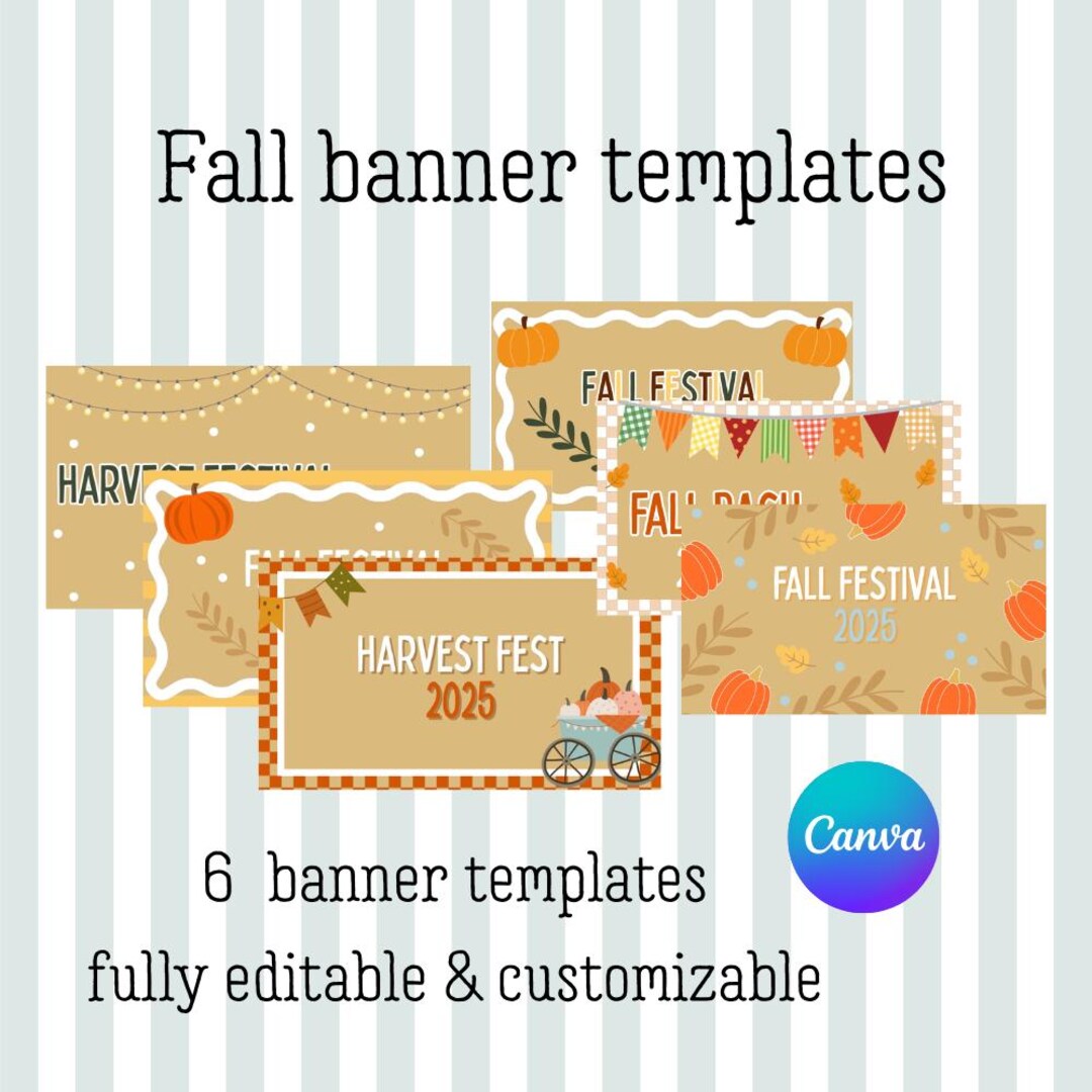 Fall Banner Template Set - Etsy