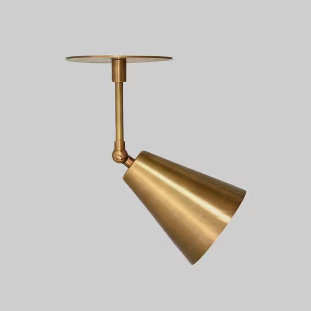 Brass Adjustable Ceiling Spotlight Modern Cone Shade Semi Flush Mount ...