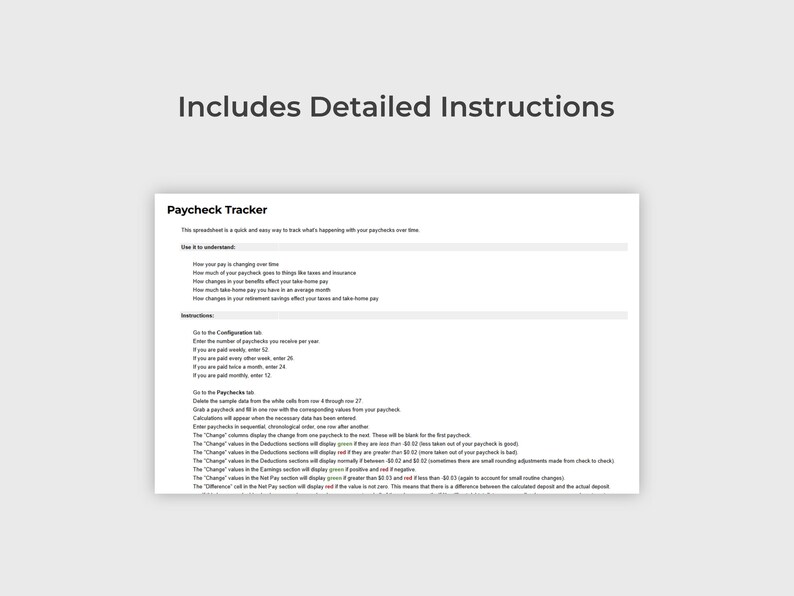 Paycheck Tracker Google Sheet Template, Budget, Deductions, Annual Pay ...