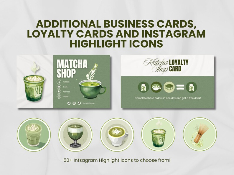 Canva Matcha Instagram Stories and Posts Bundle, Editable Templates ...