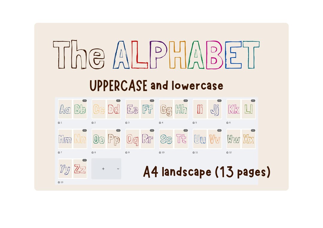 The Alphabet A-Z Uppercase and Lowercase Digital Printable Flashcards ...