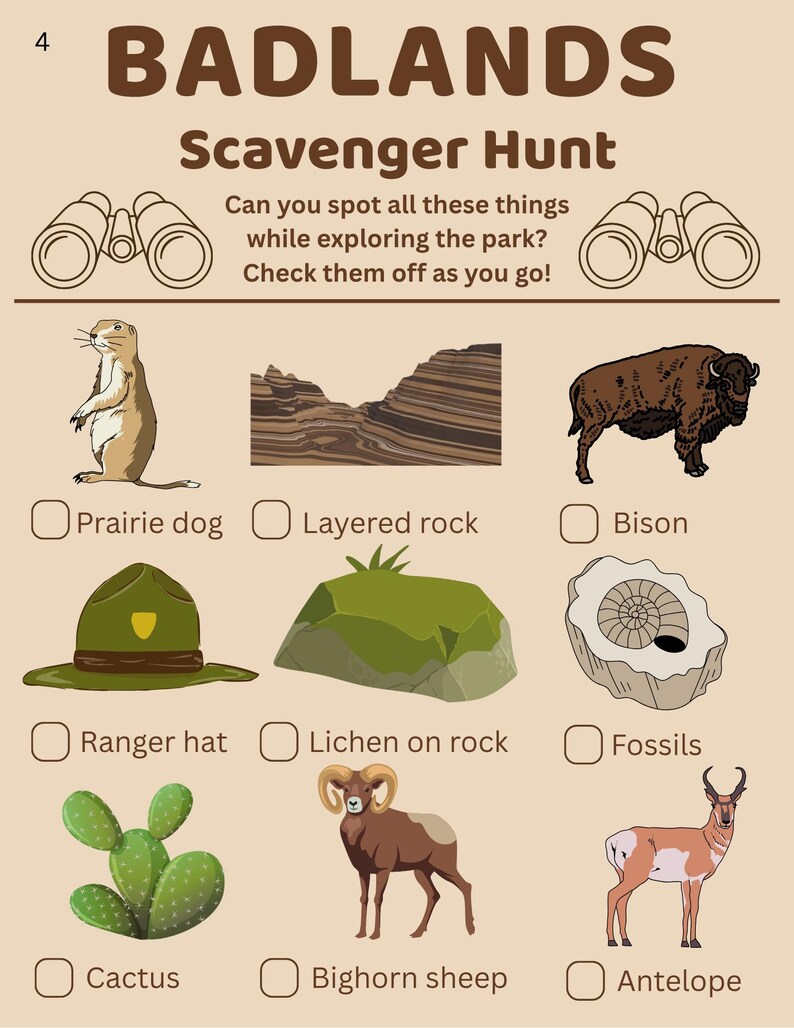 Badlands National Park Kids Activity Pack - Etsy