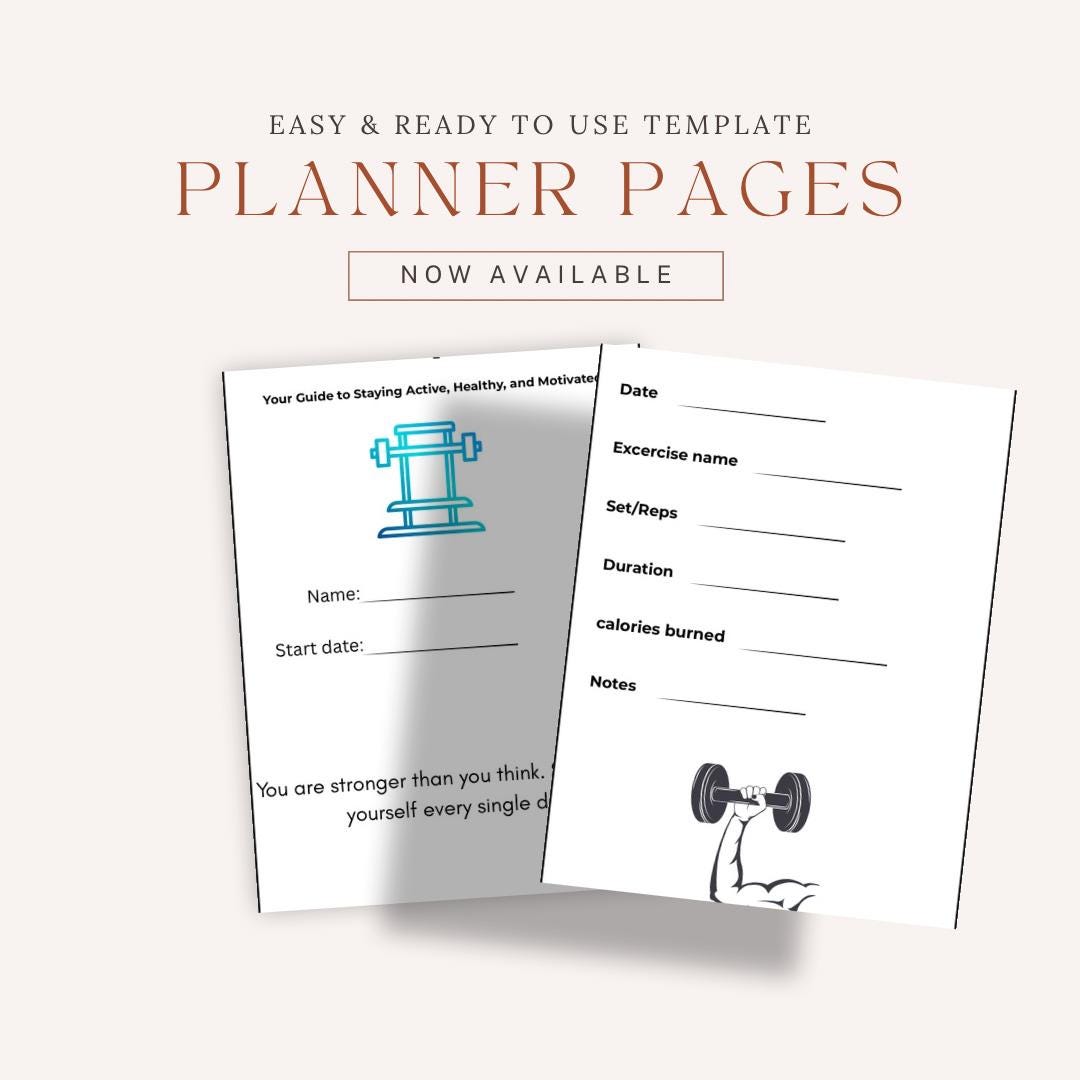 Fitness Planner Printable PDF | Workout Tracker | Daily & Weekly ...