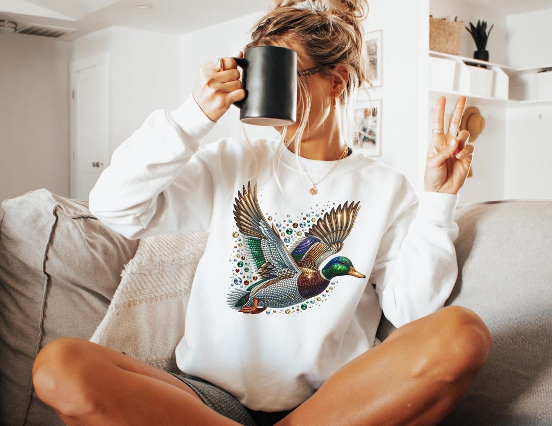 Girly Rhinestone Mallard PNG , Country Girl Flying Duck Sublimation ...