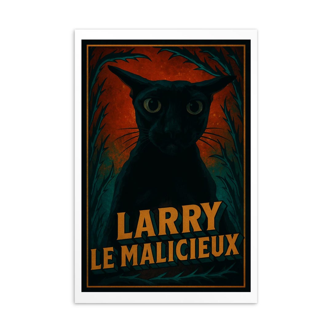 Postcard Larry the Mischievous Meme Funny Cat Humor Brainrot French - Etsy