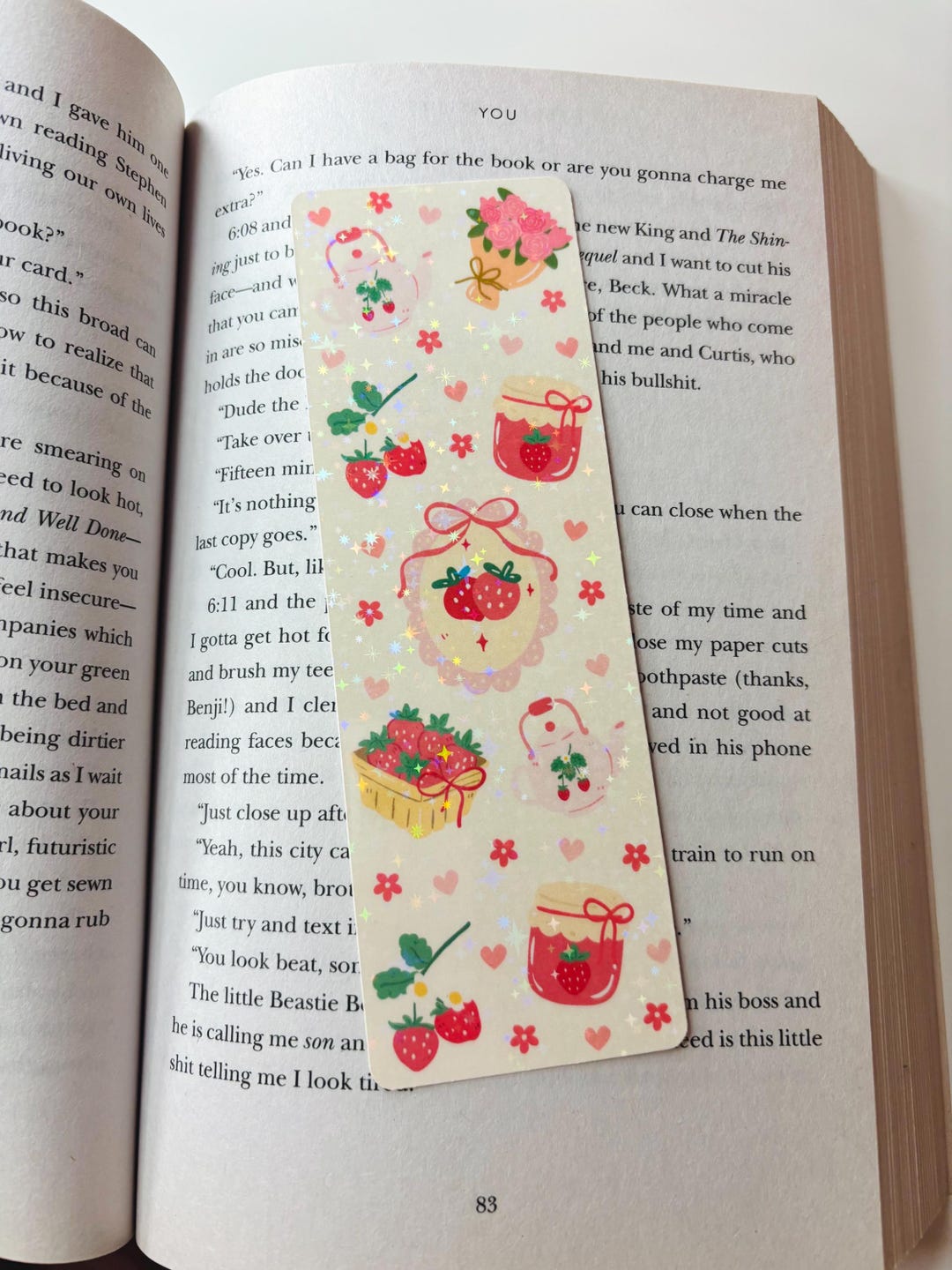Coquette Strawberry Bookmark, Laminated Bookmark, Bookmark, Book ...