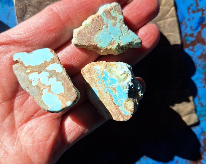 Number 8 Turquoise Rough 3 Small Chunks - Etsy