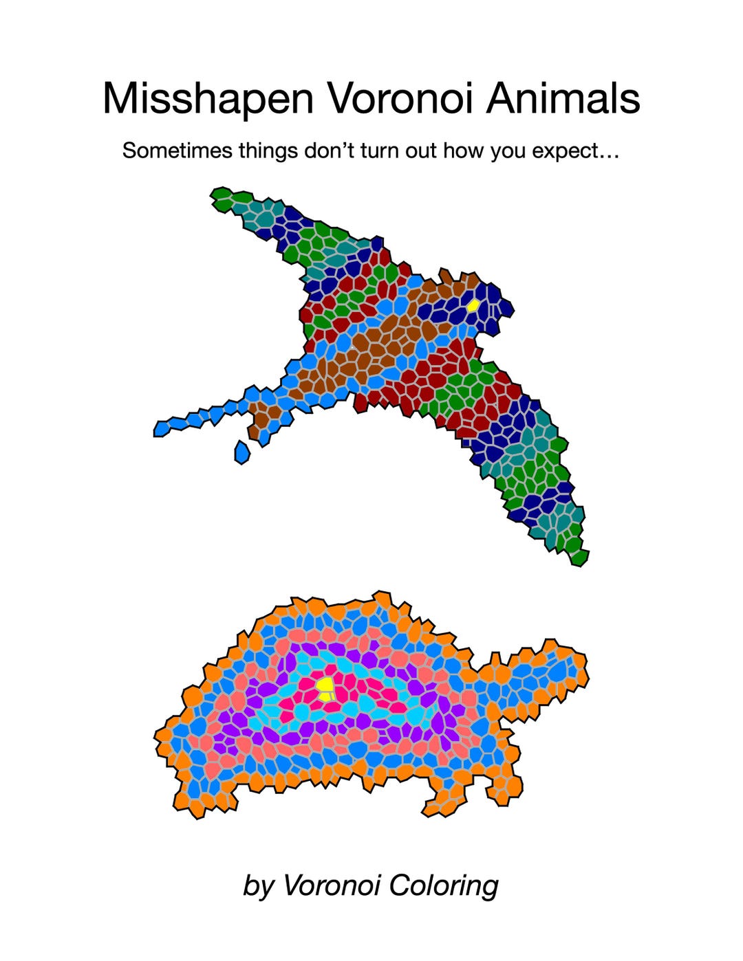 Misshapen Voronoi Animals Coloring Book - Etsy