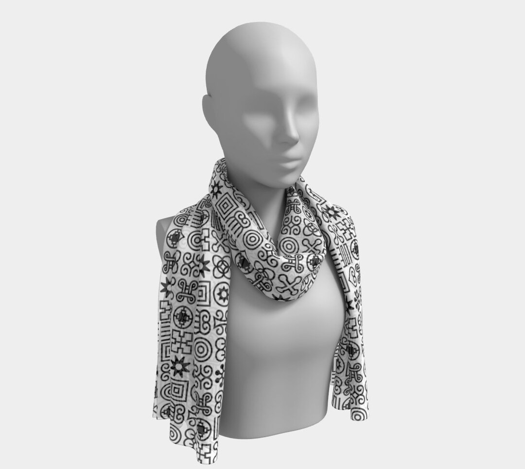 Adinkra Symbol Scarf - Ghana Ancient Design, Lightweight Drape - Etsy