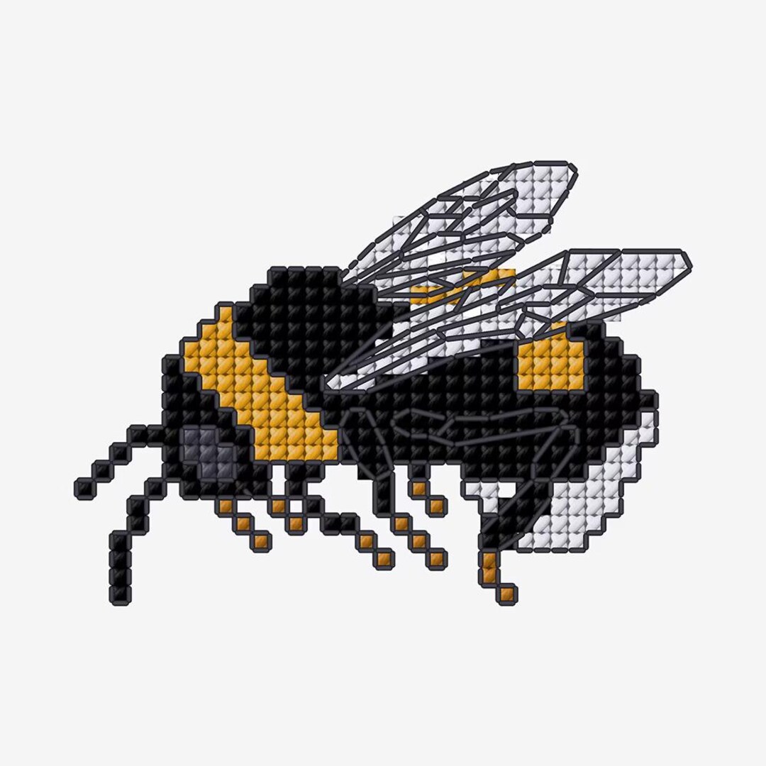 Bee Cross Stitch Pattern PDF – Realistic Insect Embroidery Chart ...
