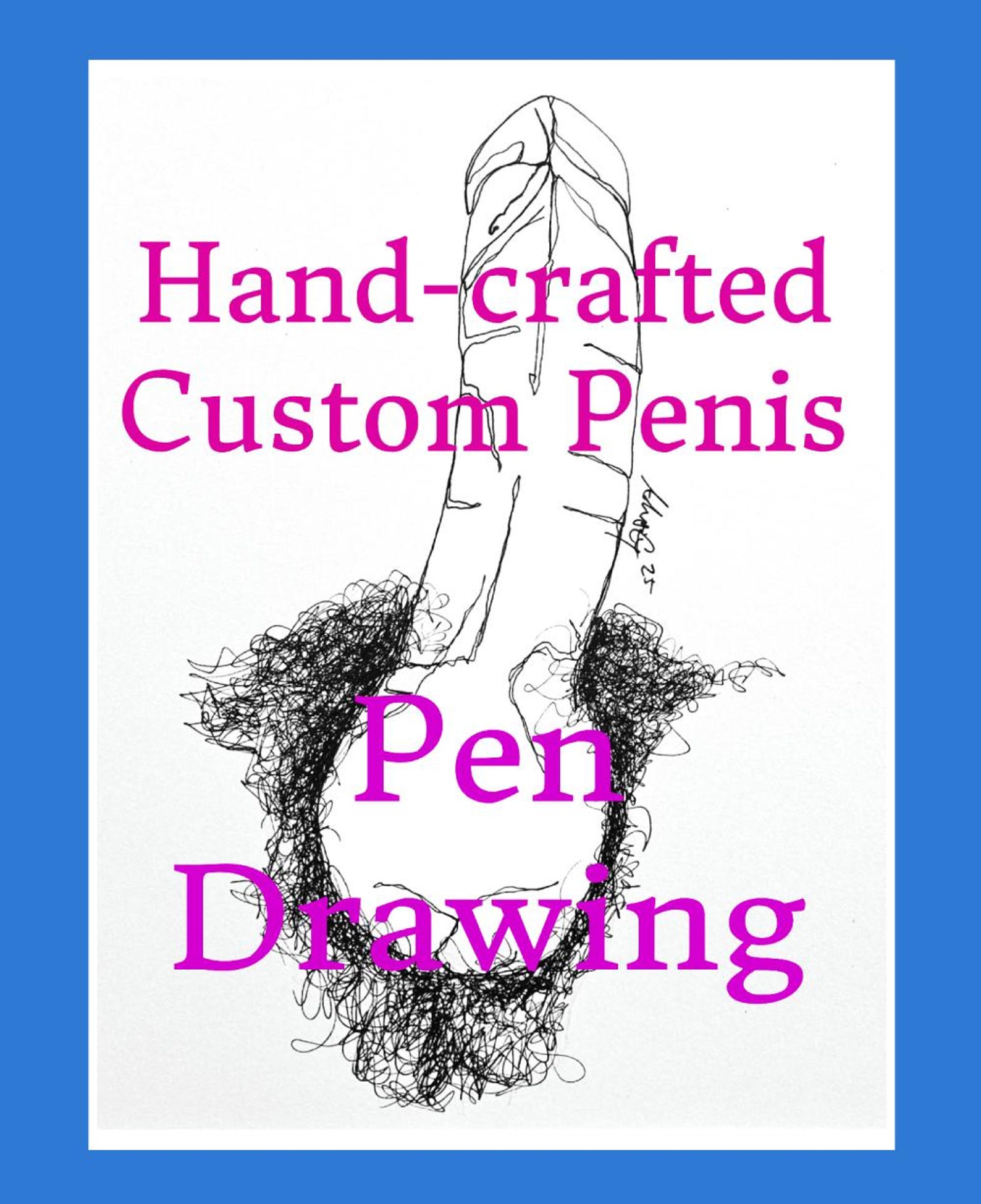Penis Drawing With Pen Unique Custom Original Art Erotic Drawing 6394