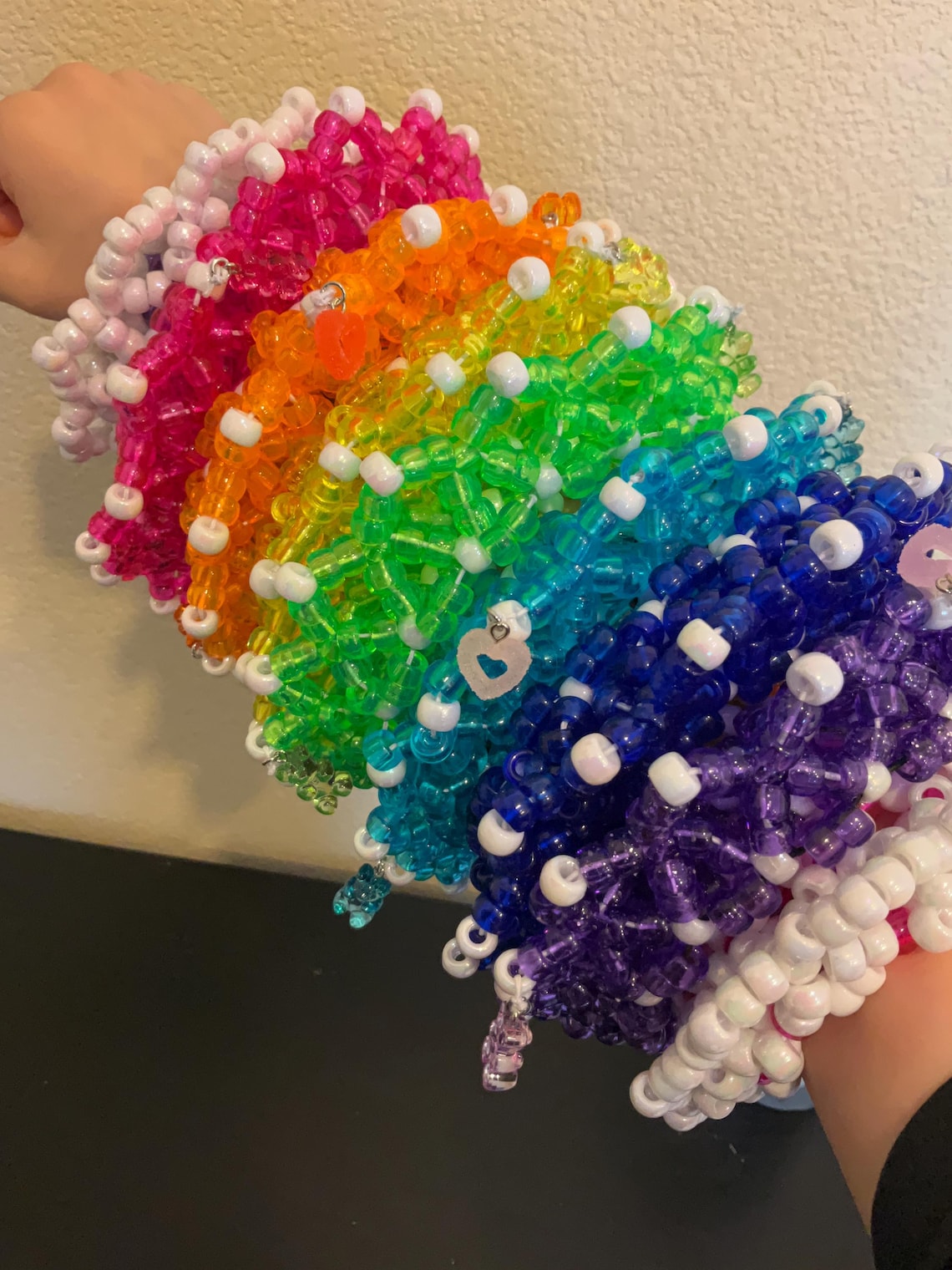 Rainbow 3D Rotating Kandi Monster Cuff! - Etsy