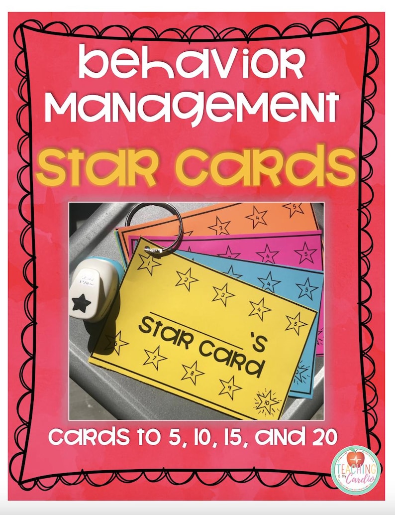 Star Punch Cards for Students- Printable Reward System for Behavior or ...