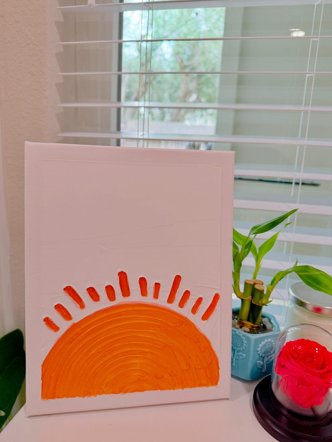 Rise & Shine – Minimal Sunrise Textured Art | 8x10 Canvas | Bright ...
