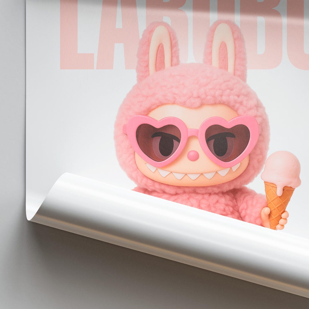 Labubu Poster: Kawaii Pink Character Art (digital Download, PDF & TIFF ...