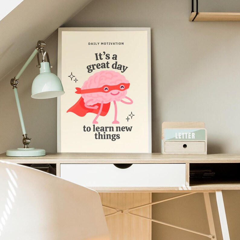 Back to School Motivational Poster, Printable Digital Poster, Trendy ...
