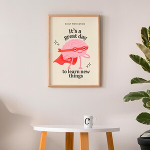Back to School Motivational Poster, Printable Digital Poster, Trendy ...