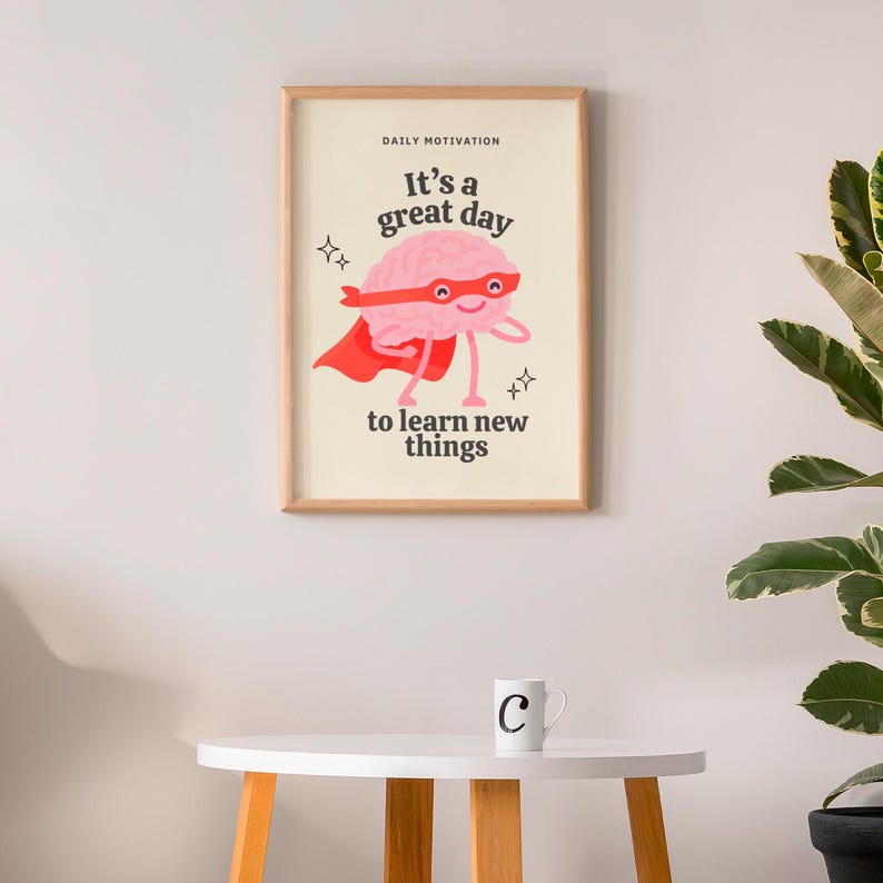 Back to School Motivational Poster, Printable Digital Poster, Trendy ...